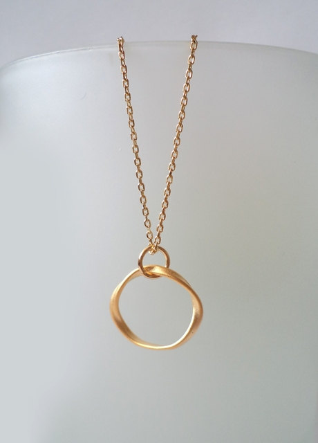 Gold Necklace. Circle Necklace. Gold Circle Necklace. Oval Necklace ...